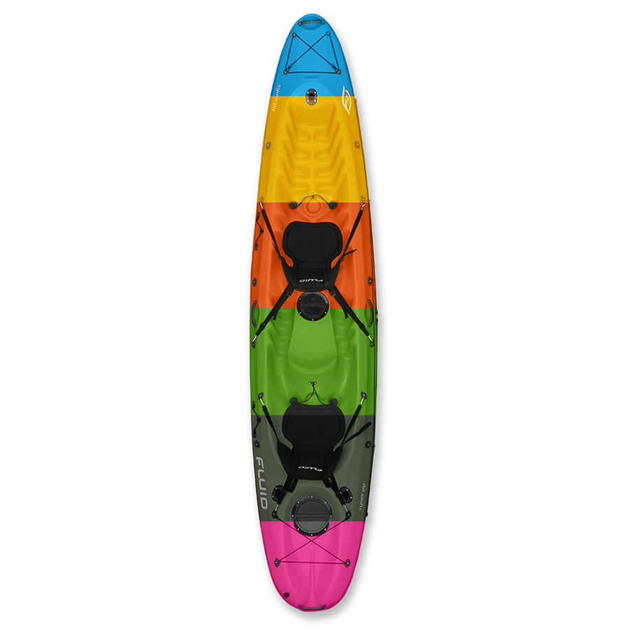 Fluid SYNERGY recreational Kayak - Rack and Paddle